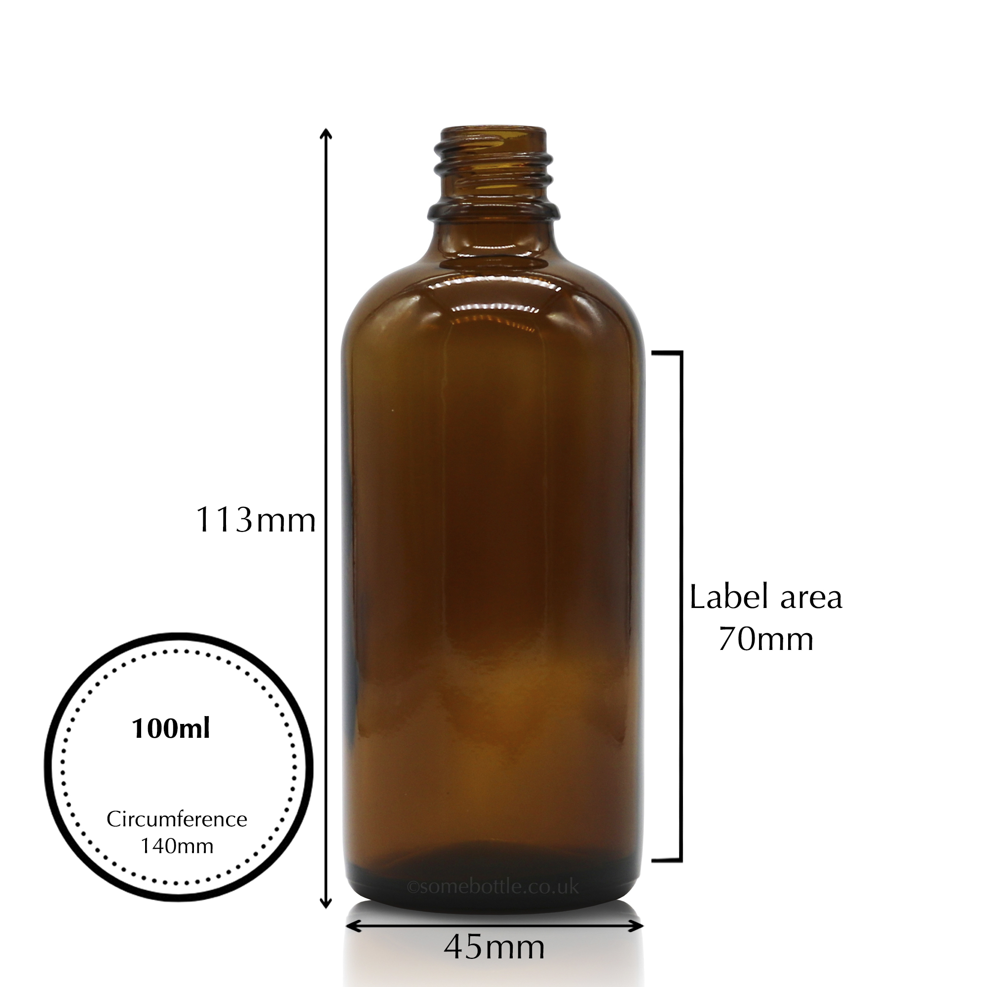 100ml Amber Glass Dropper Bottle + Tamper Evident Pipette