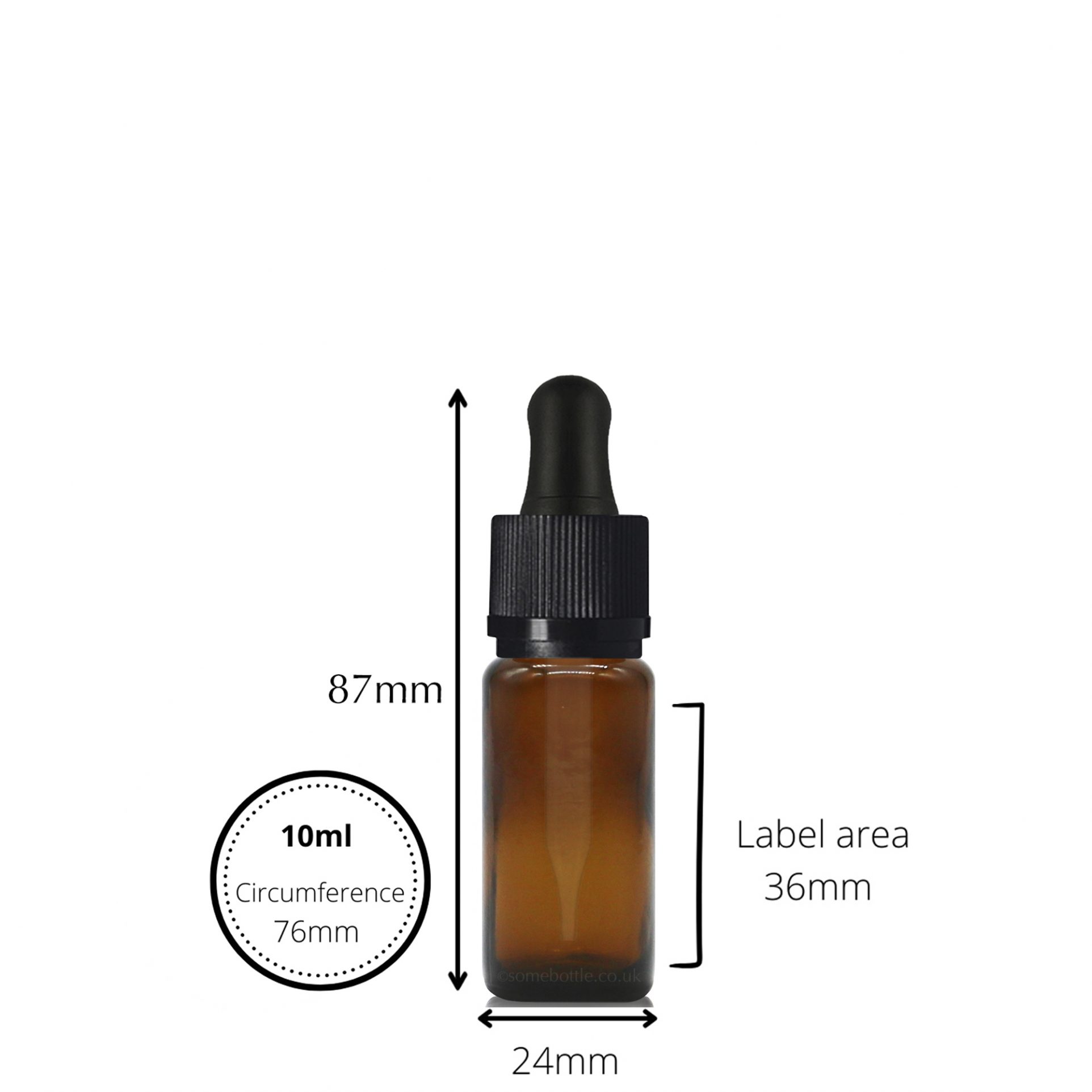 10ml amber glass dropper bottle + child resistant pipette - Some Bottle