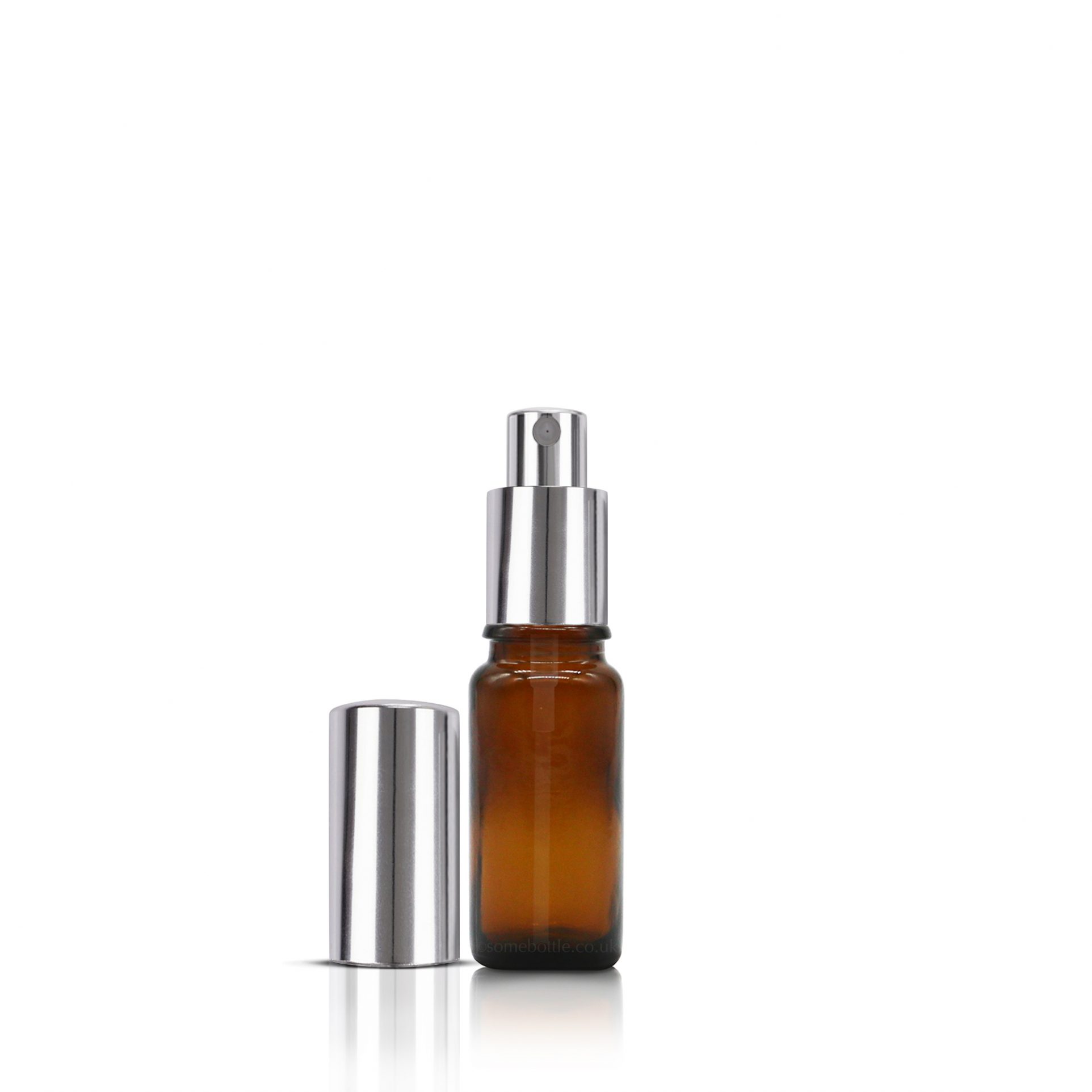10ml amber glass dropper bottle + silver mist sprayer - liquid dispenser