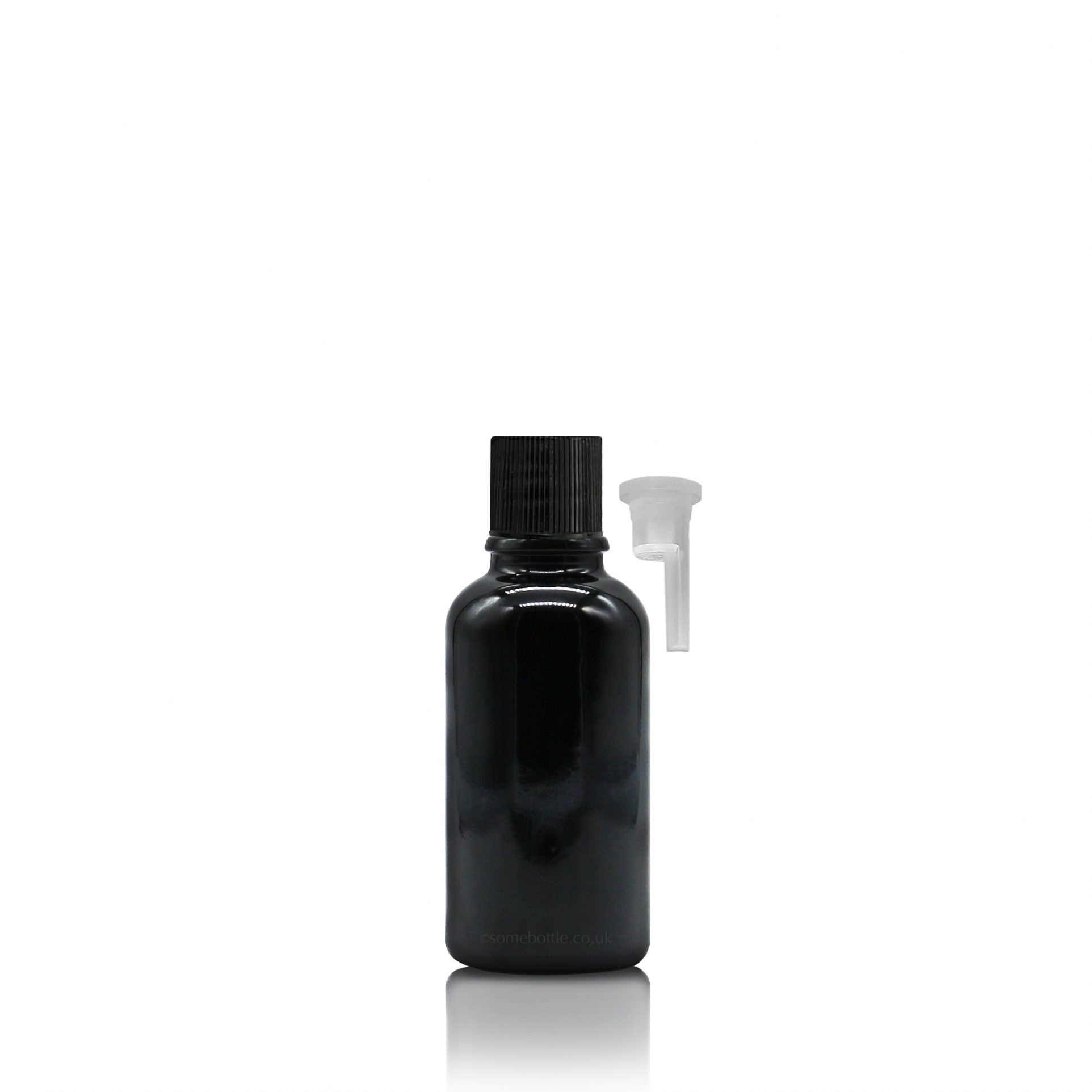 30ml Black glass dropper bottle + simple black cap - Some Bottle