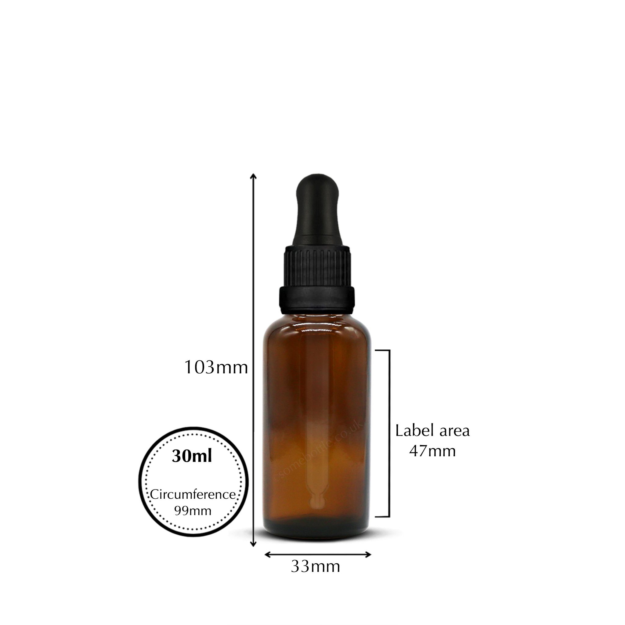 30ml Amber Glass Dropper Bottle + Tamper Evident Pipette .Buy Now