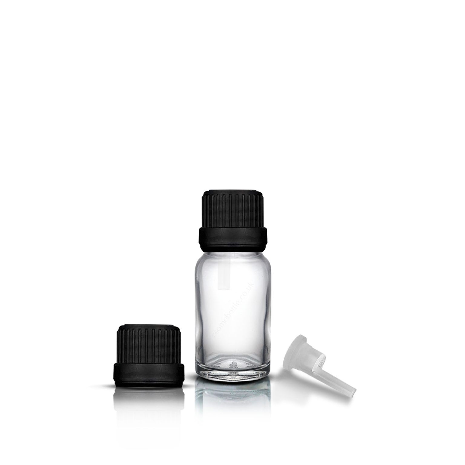 10ml clear glass bottle + tamper evident cap and dropper insert - Some ...