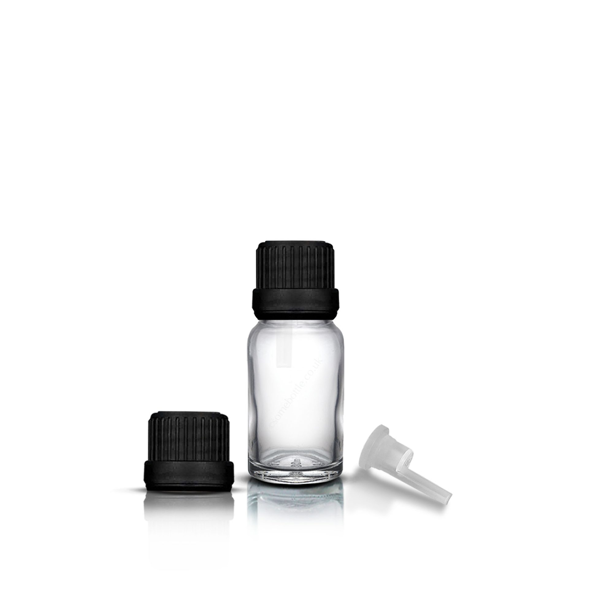 10ml clear glass bottle + tamper evident cap and dropper insert - Some ...