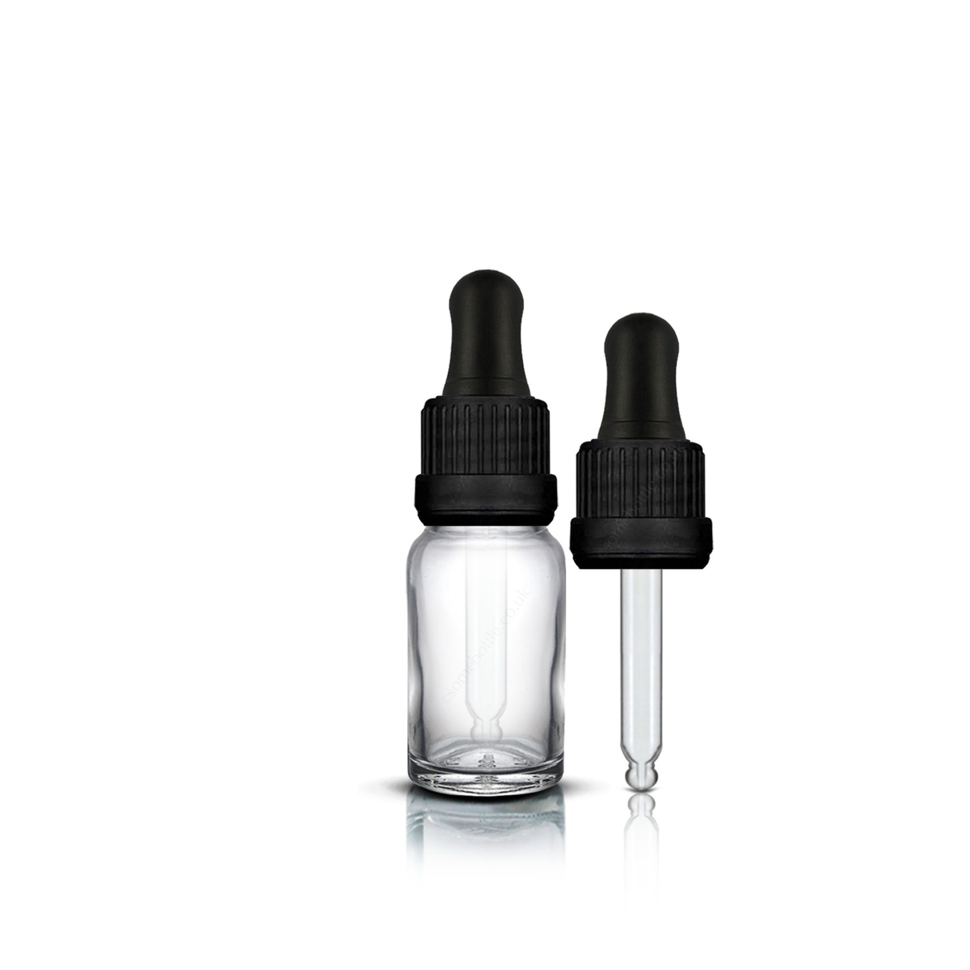 10ml Clear Glass Dropper Bottle + Tamper Evident Pipette - Some Bottle