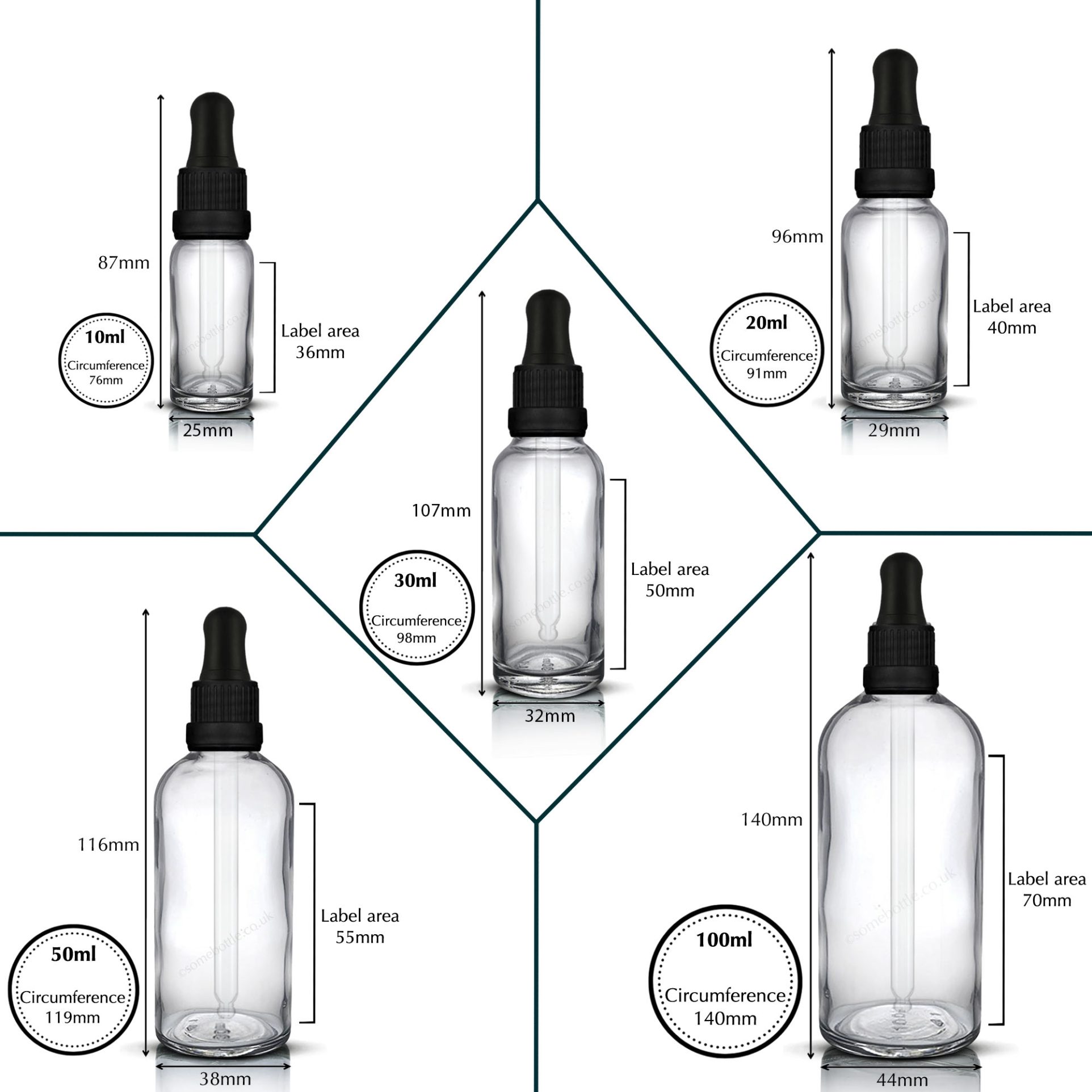 30ml clear glass dropper bottle + tamper evident pipette - Some Bottle