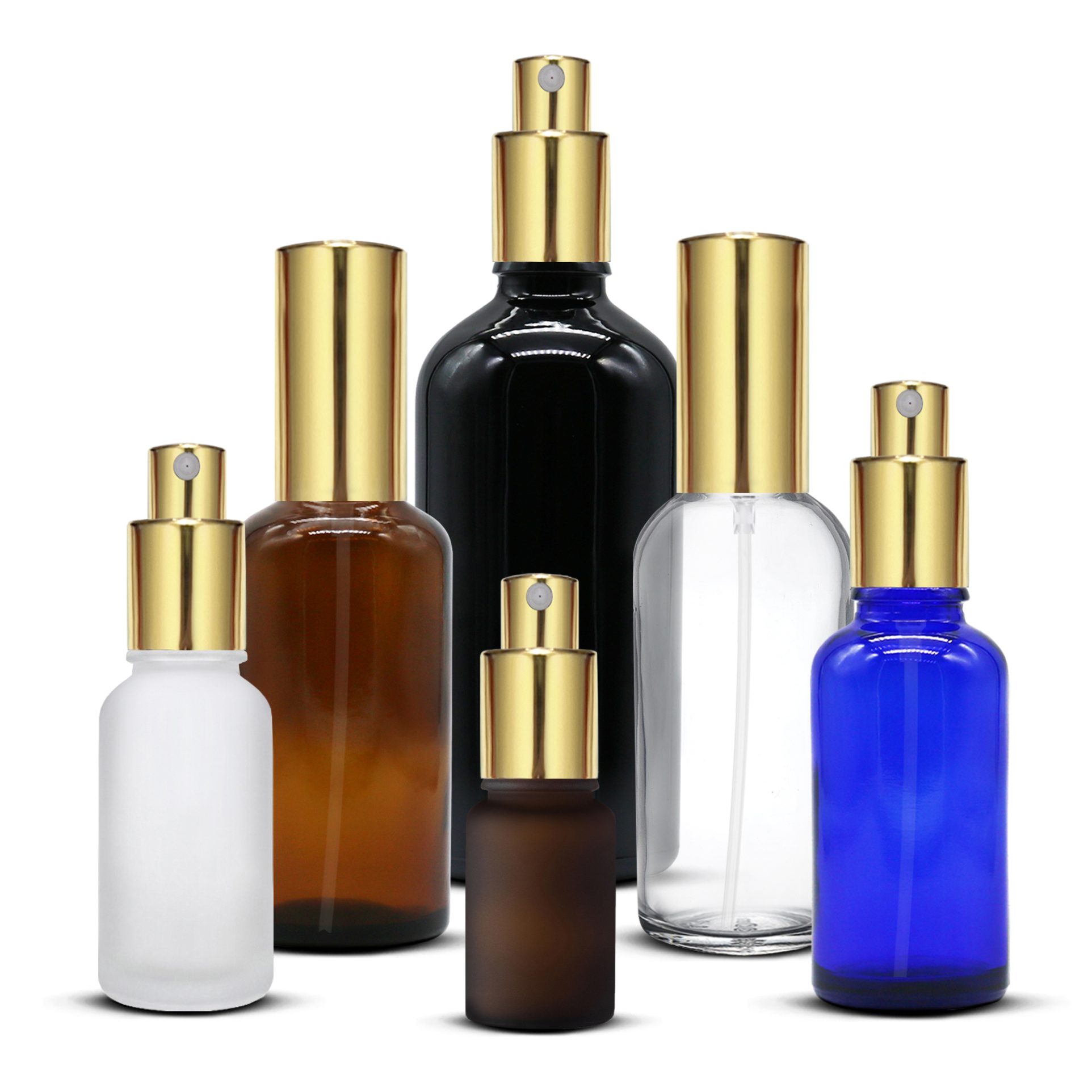 Gold Aluminium Mist Spray Atomiser + Matching Over-cap 18mm - Some Bottle