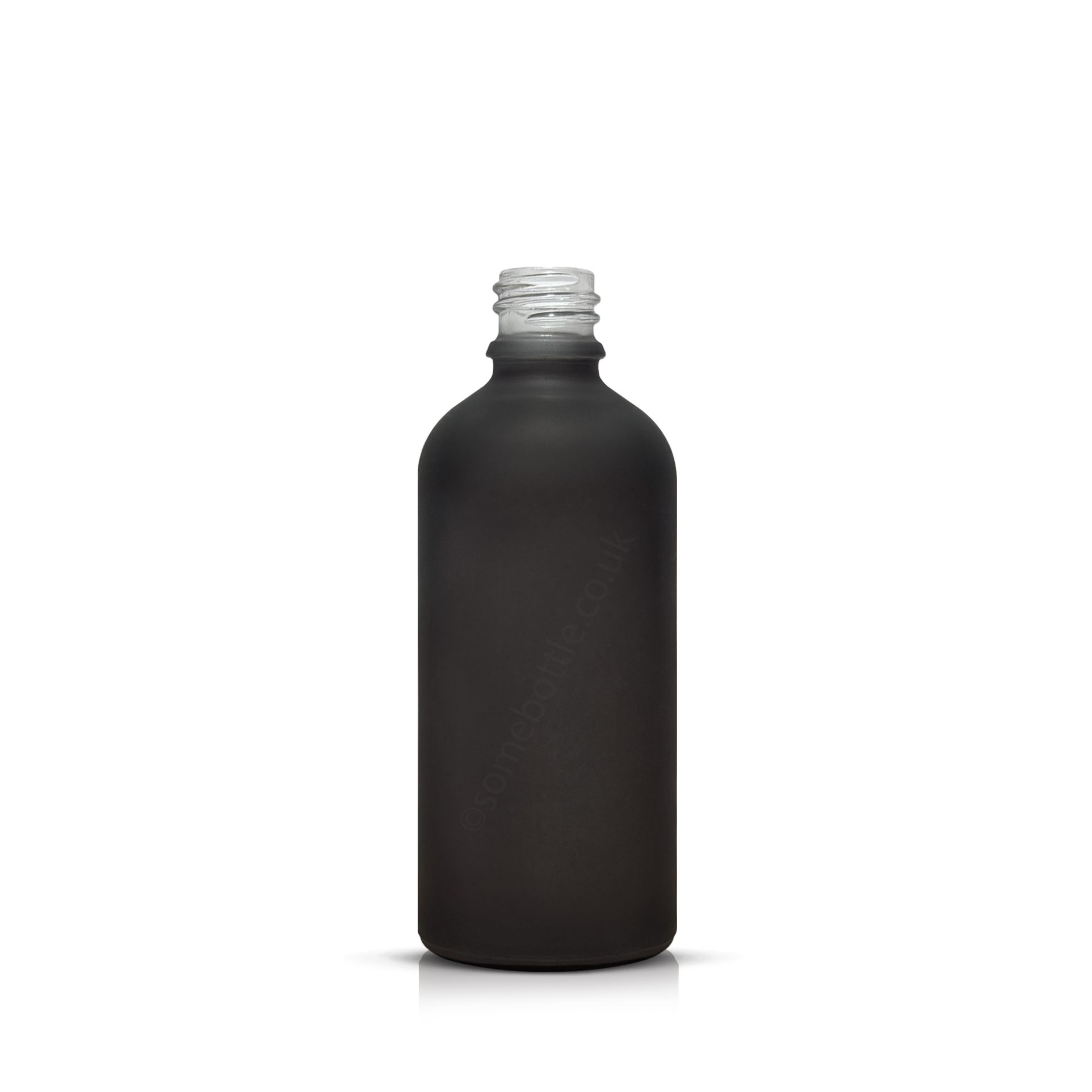 100ml Matte Black Glass Bottle 18mm Neck Without Lid/Cap - Some Bottle