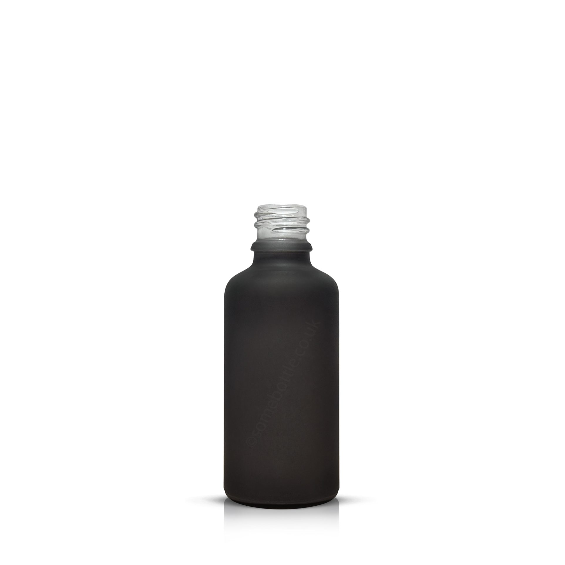 50ml Matte Black Glass Bottle 18mm Neck Without Lid/Cap - Some Bottle